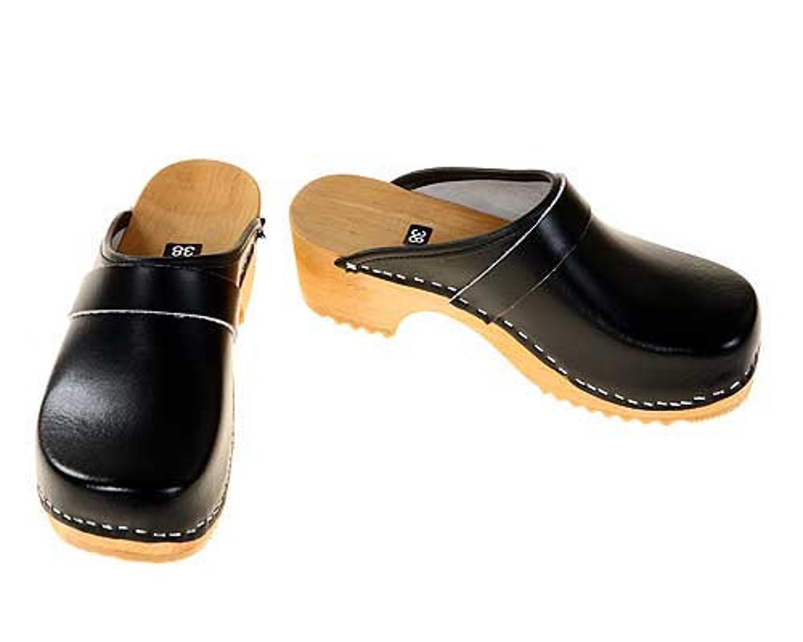 Clogs Black With Bright Sole - Etsy