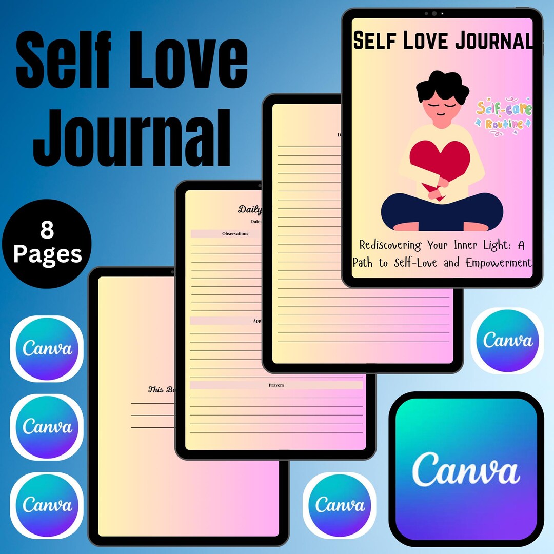 Self Love Journal Printable, Digital Self Care Journal, Digital Self ...