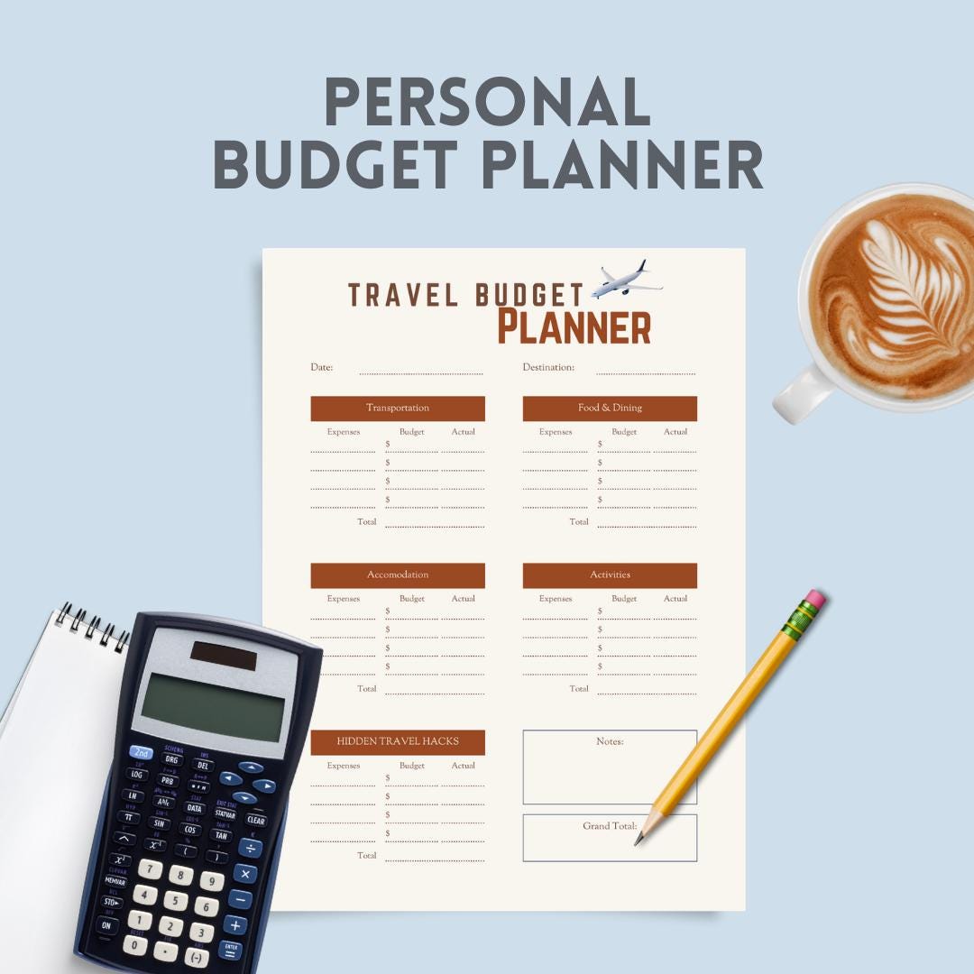 Travel Budget Planner 2025 | Vacation Expense Tracker | Work and ...