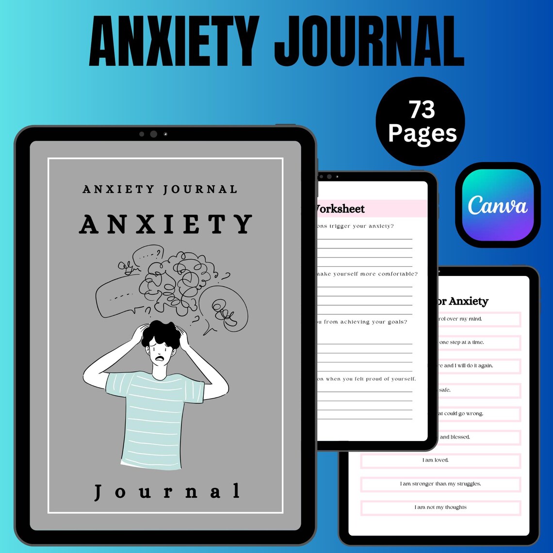 Anxiety Tracker - PRINTABLE Journal Page - Anxiety Log - Habit Tracker ...