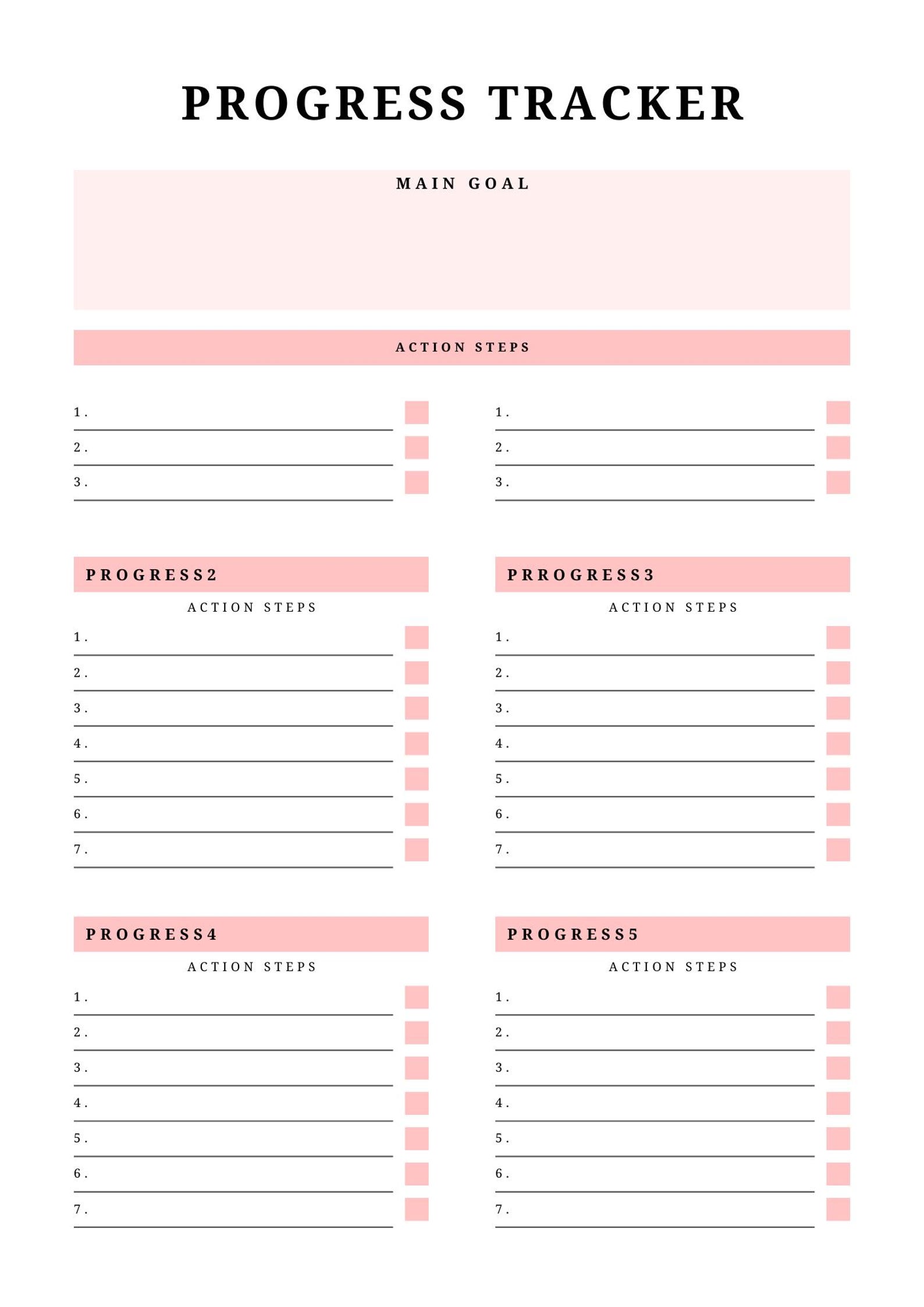 Progress Planner Printable Mindfulness Workbook Selflove Journal ...