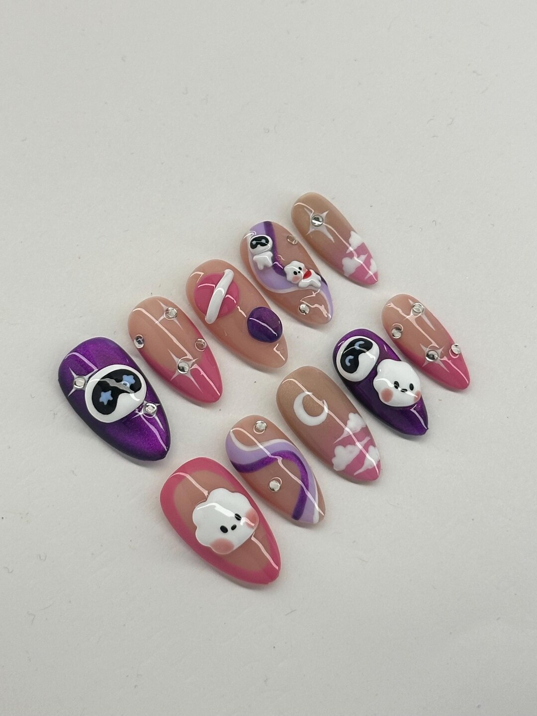 BTS Jin Wootteo & RJ Inspired Press-on Nails - Etsy
