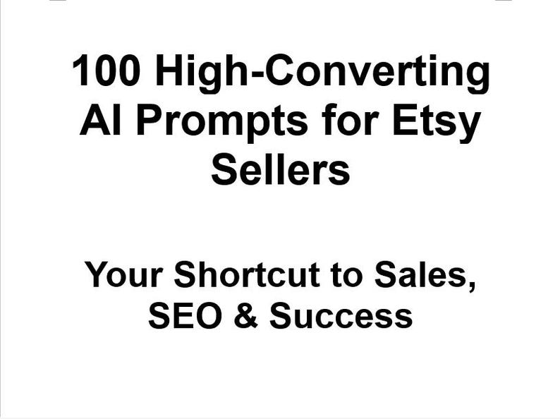 Etsy Business AI Prompt Toolkit | 100+ Chatgpt Prompts (PDF) - Etsy