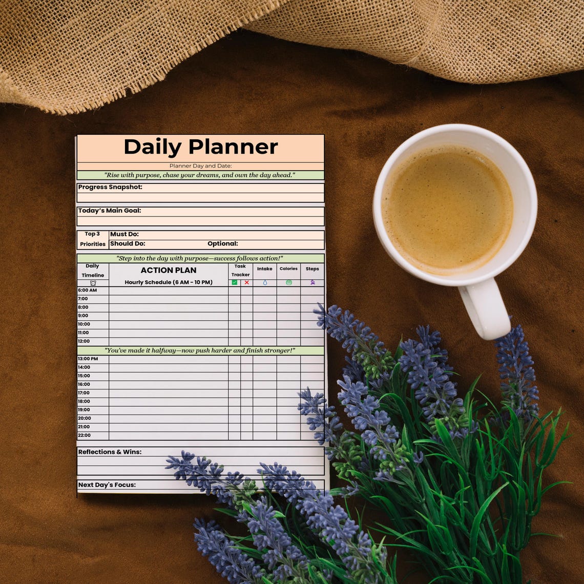 Ultimate Daily Planner With Motivational Quotes | Printable PDF | Goal ...