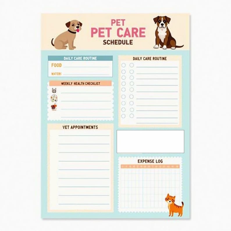 Printable Pet Care Tracker | Health and Feeding Log for Cats and Dogs ...