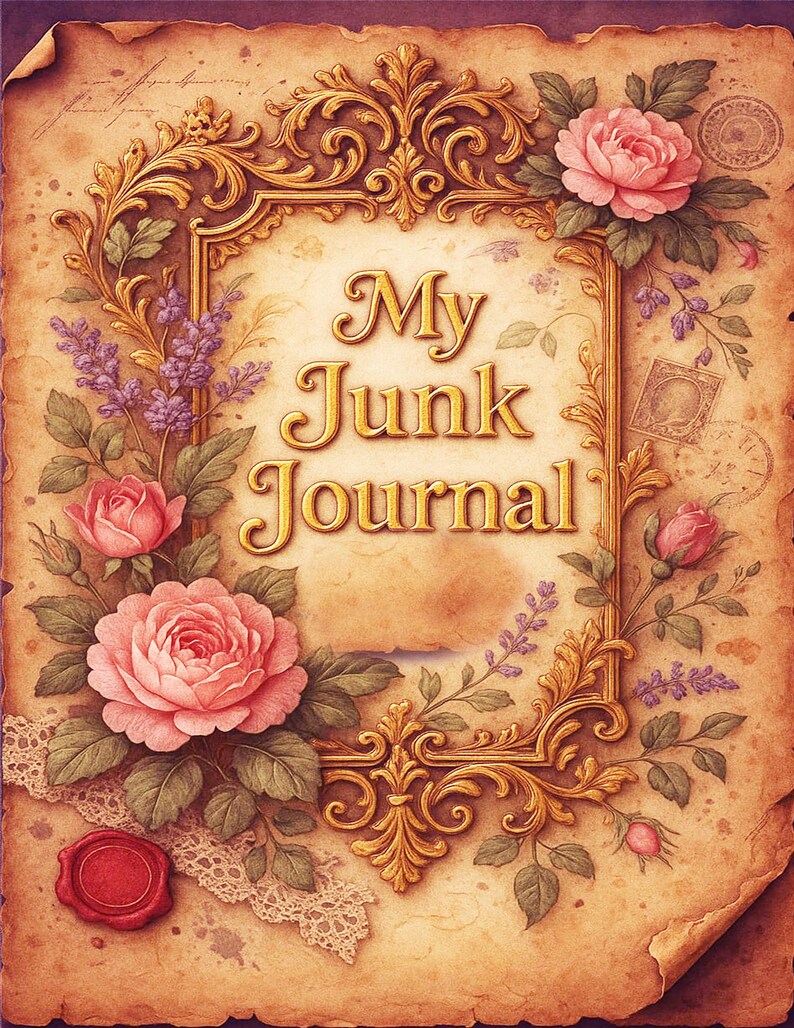 Vintage Botanical Junk Journal | Printable Shabby Chic Journal Pages ...