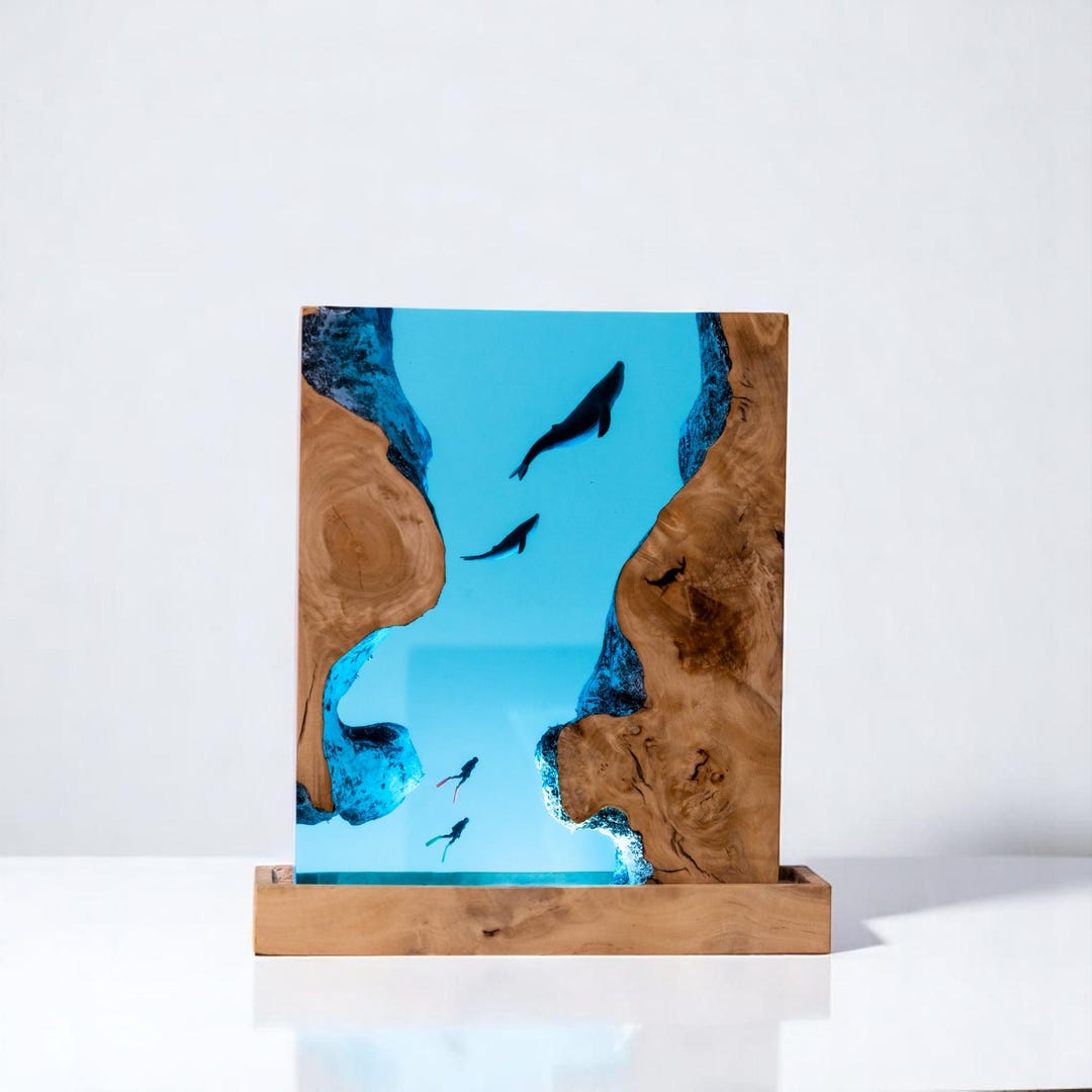 Custom Resin Epoxy Lamp,3d Ocean Wave LED Light | Dynamic Ocean Effect ...