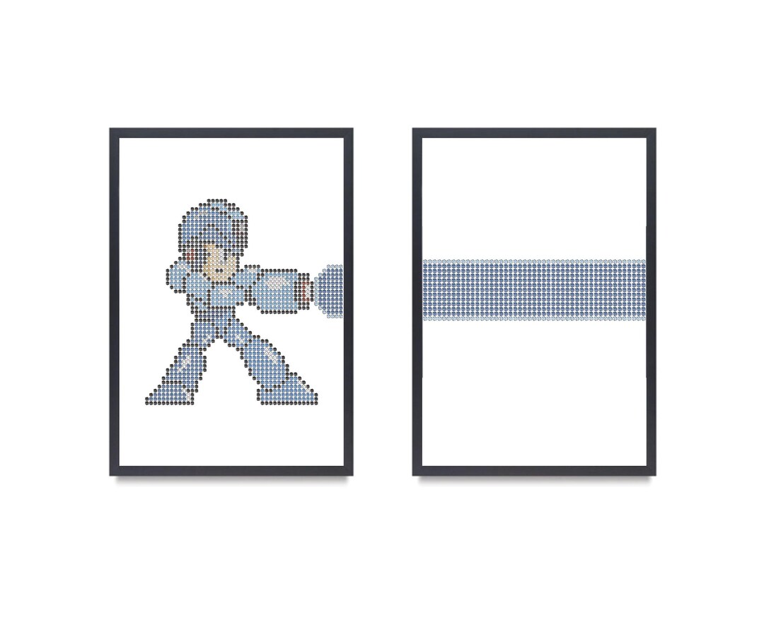 Pixel Art Mega Man Posters | Set of 2 | Shooting Ray | Minimal ...