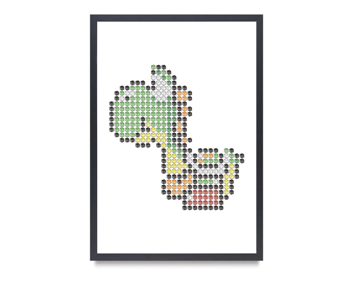 Pixel Art Yoshi Poster | Super Mario | Nintendo | Wall Art | Decor ...
