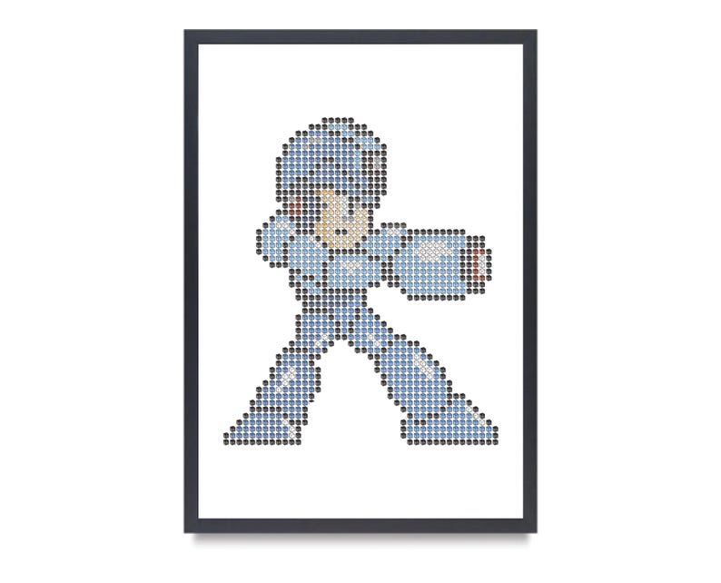 Pixel Art Mega Man Poster Tongue Out Wall Art Decor Print Digital Download - Etsy