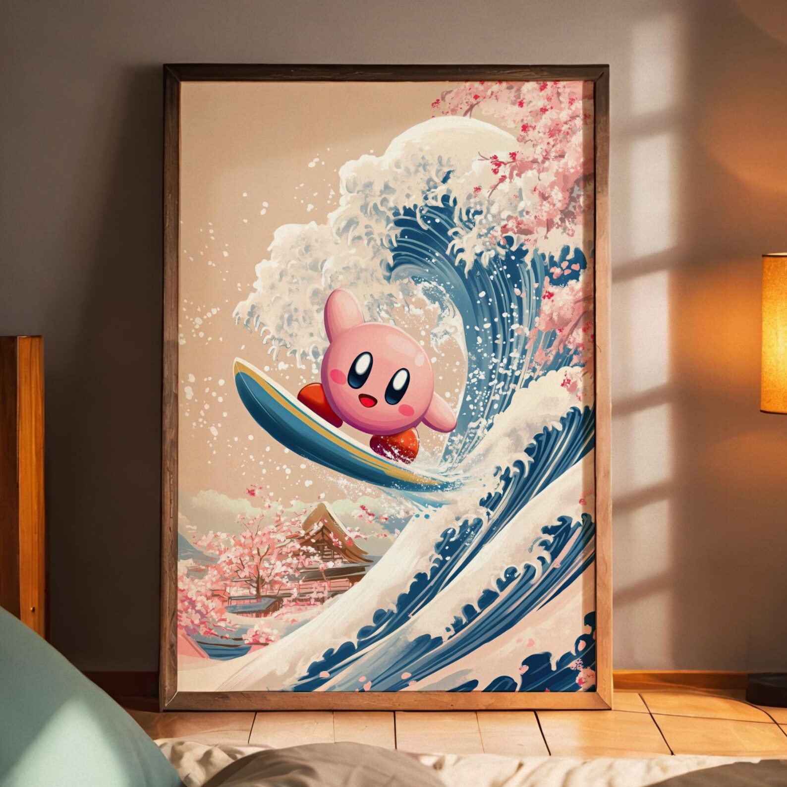 Kirby Inspiration Poster, the Great Wave Hokusai, High Quality Poster ...