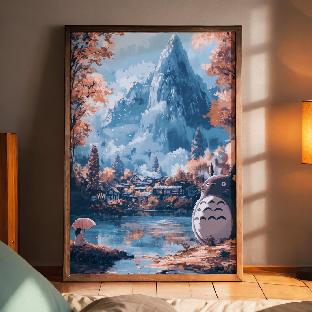 Totoro Inspiration Poster, Totoro Japanese Tapestry, Studio Ghibli Wall ...
