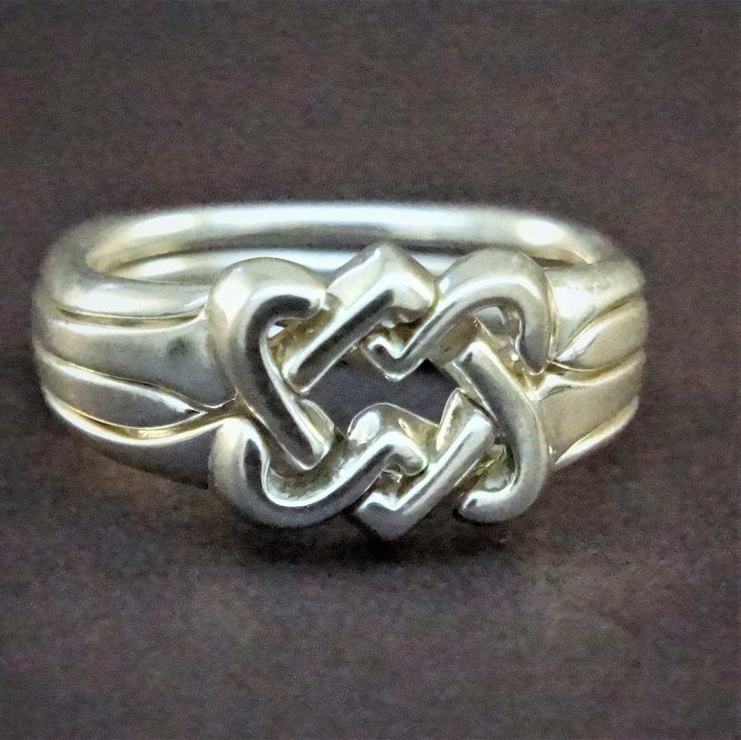 Silver Celtic Heart Puzzle Ring - Etsy