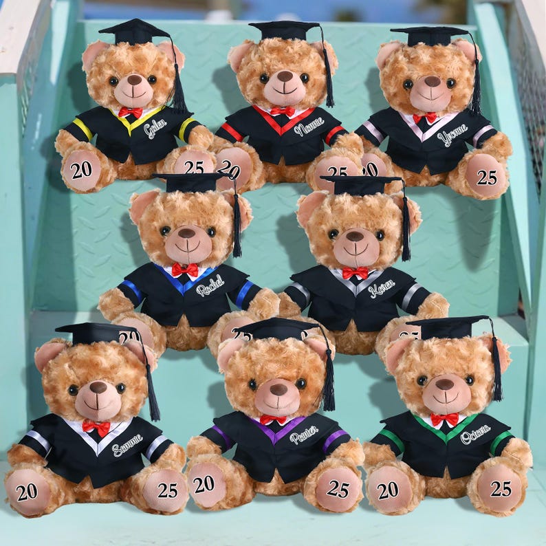 Personalized Graduation Bear With Name,grad Teddy Bear With Mortarboard ...