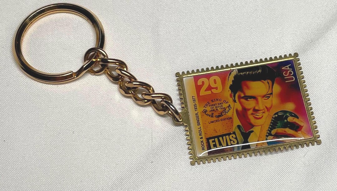 Vintage 1992 Elvis Presley 29 Cent Stamp Keychain - Etsy