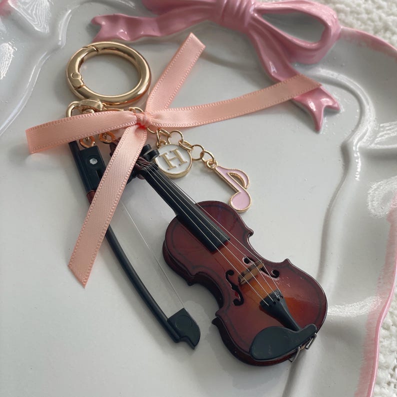 Custom Initial Violin, Viola Keychain Charm – Personalized Valentine‘s ...