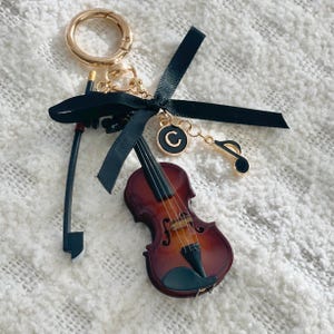 Custom Initial Violin, Viola Keychain Charm – Personalized Christmas ...