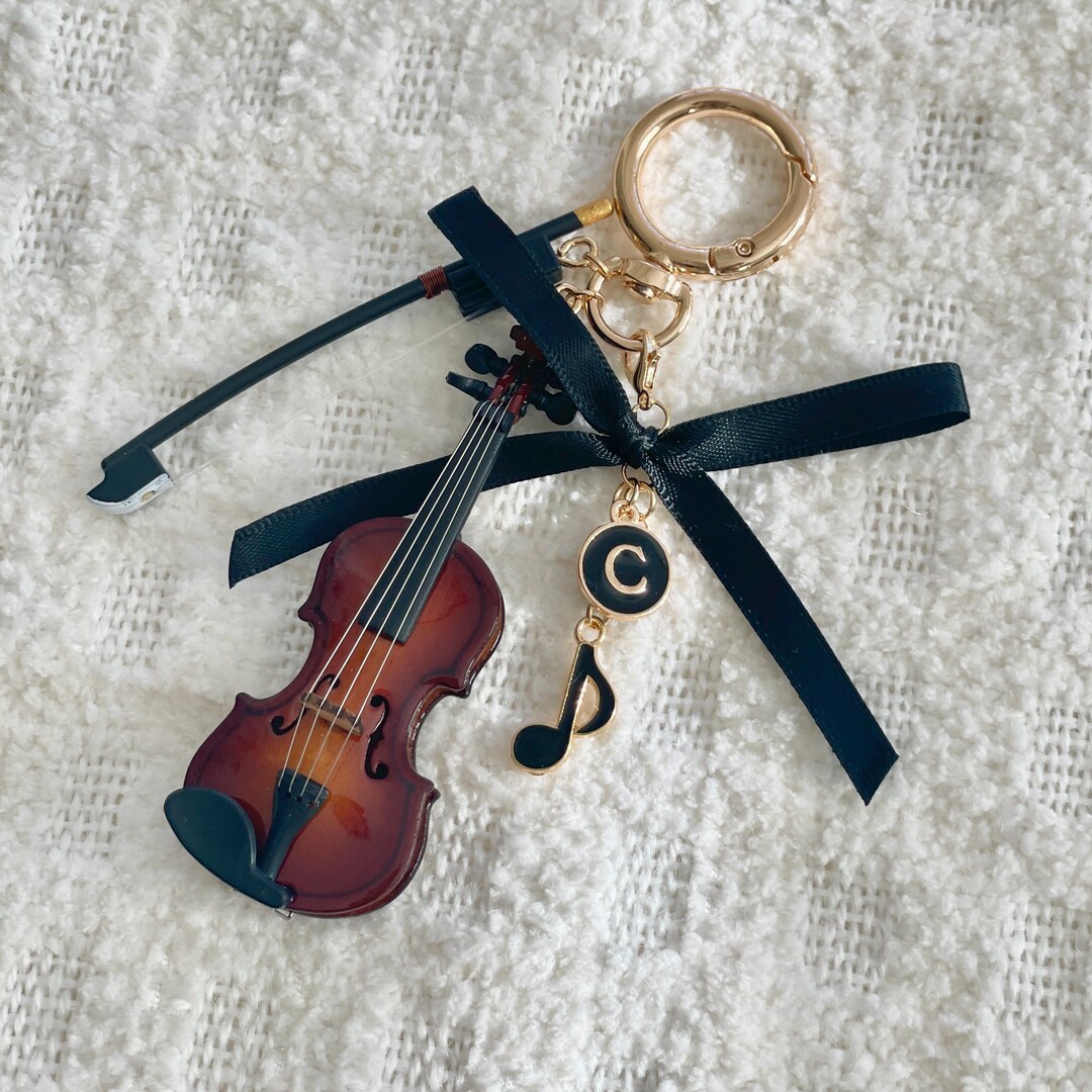 Custom Initial Violin, Viola Keychain Charm – Personalized Christmas ...
