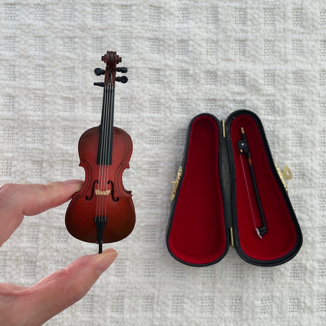 Miniature Cello Dollhouse Model With Bow Case and Stand ㅣ Gifts Music ...