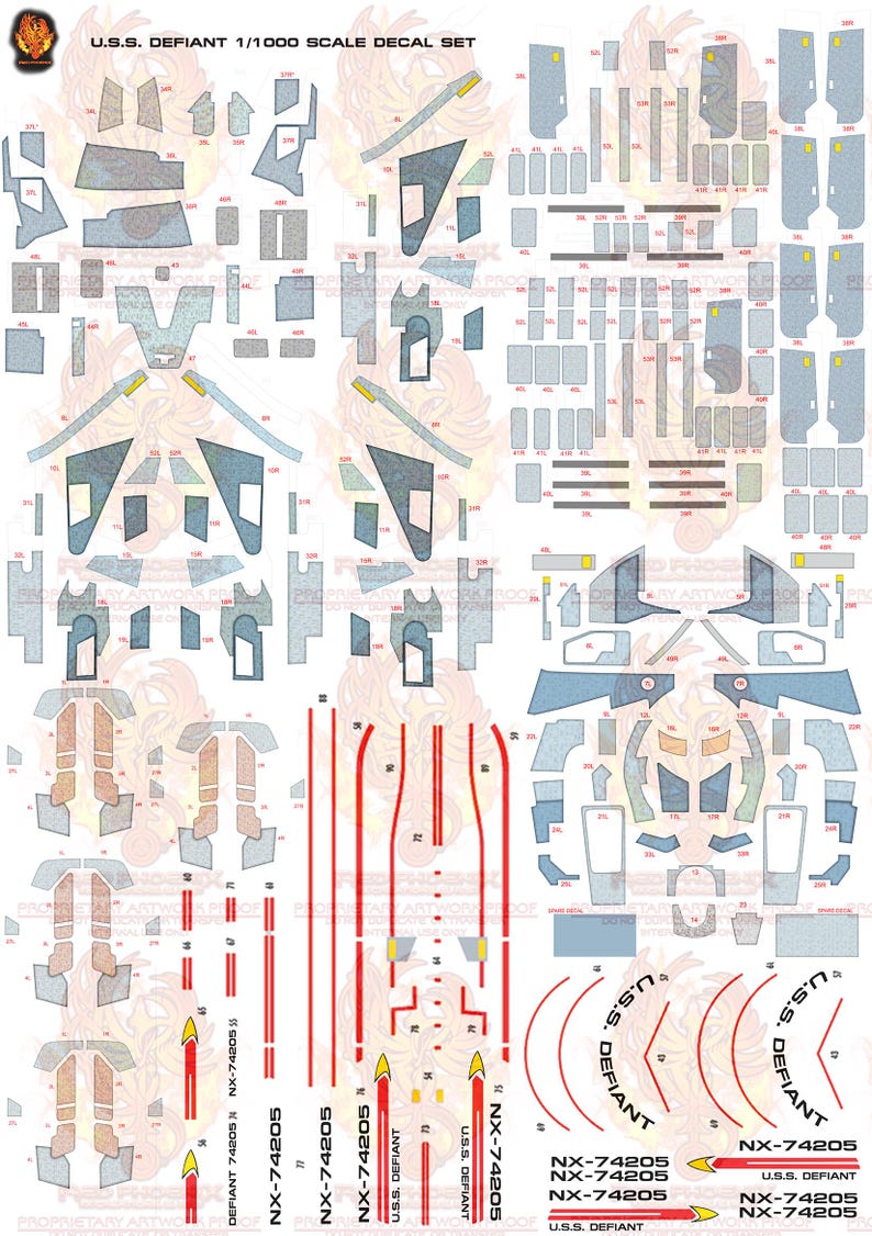 U.S.S. Defiant 1/1000 Scale Aztec / Hull Detail Set - Etsy