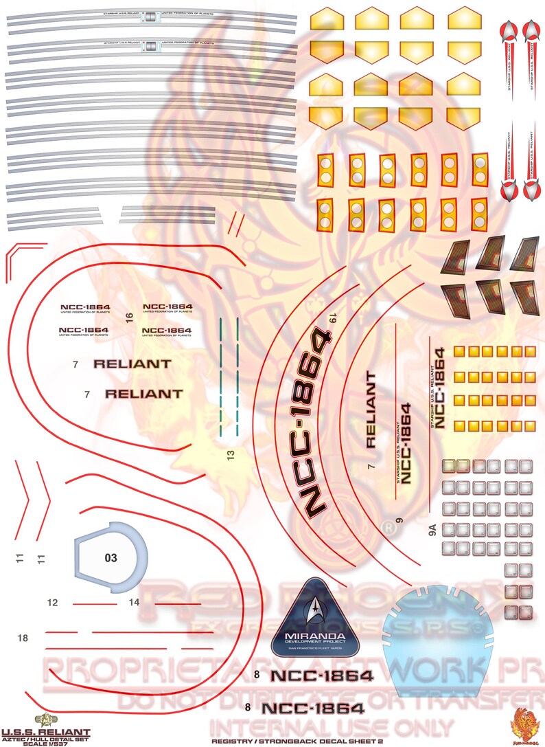 U.S.S. Reliant 1/537 Scale Aztec / Hull Detail Set - Etsy