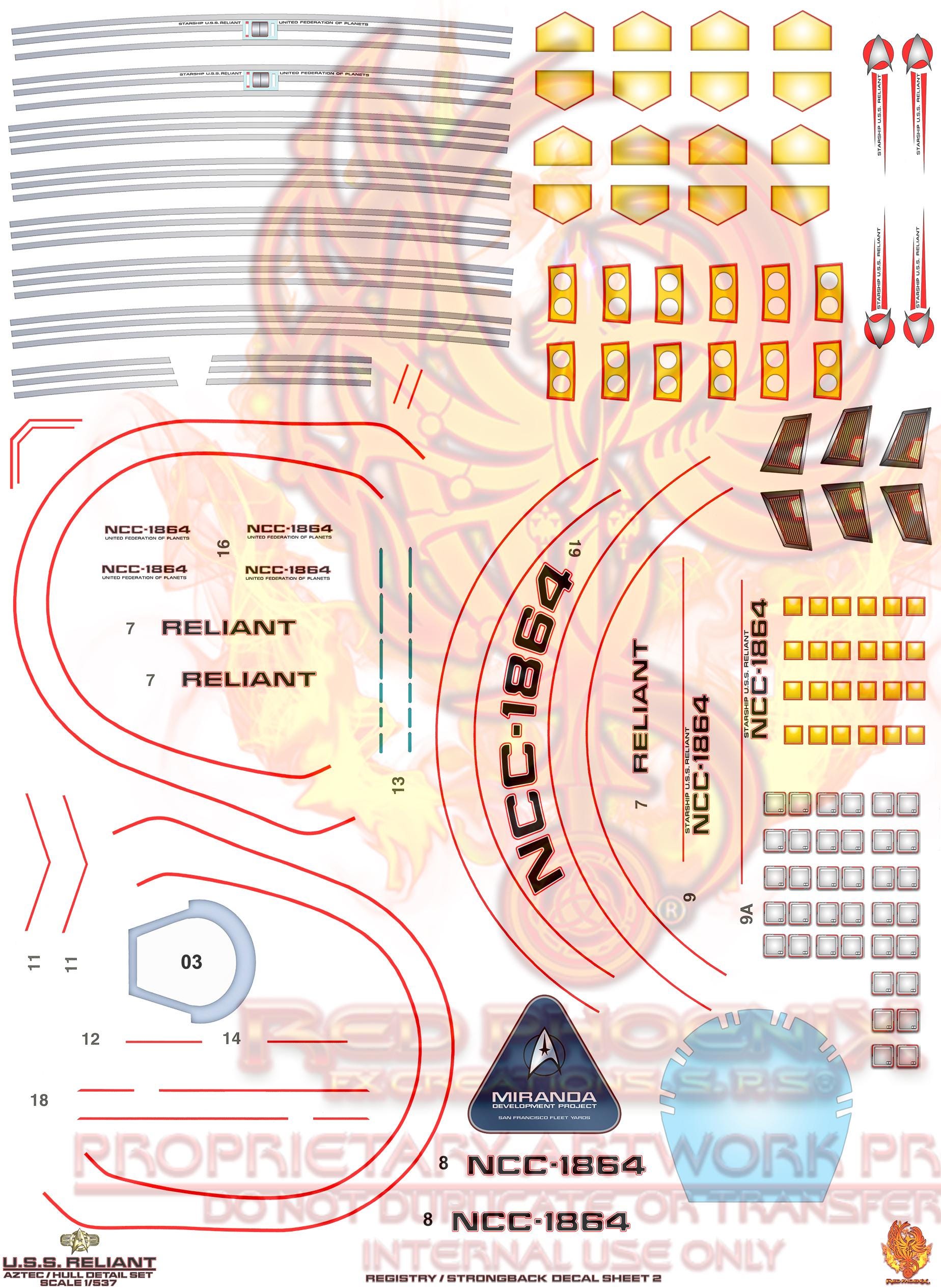 U.S.S. Reliant 1/537 Scale Aztec / Hull Detail Set - Etsy
