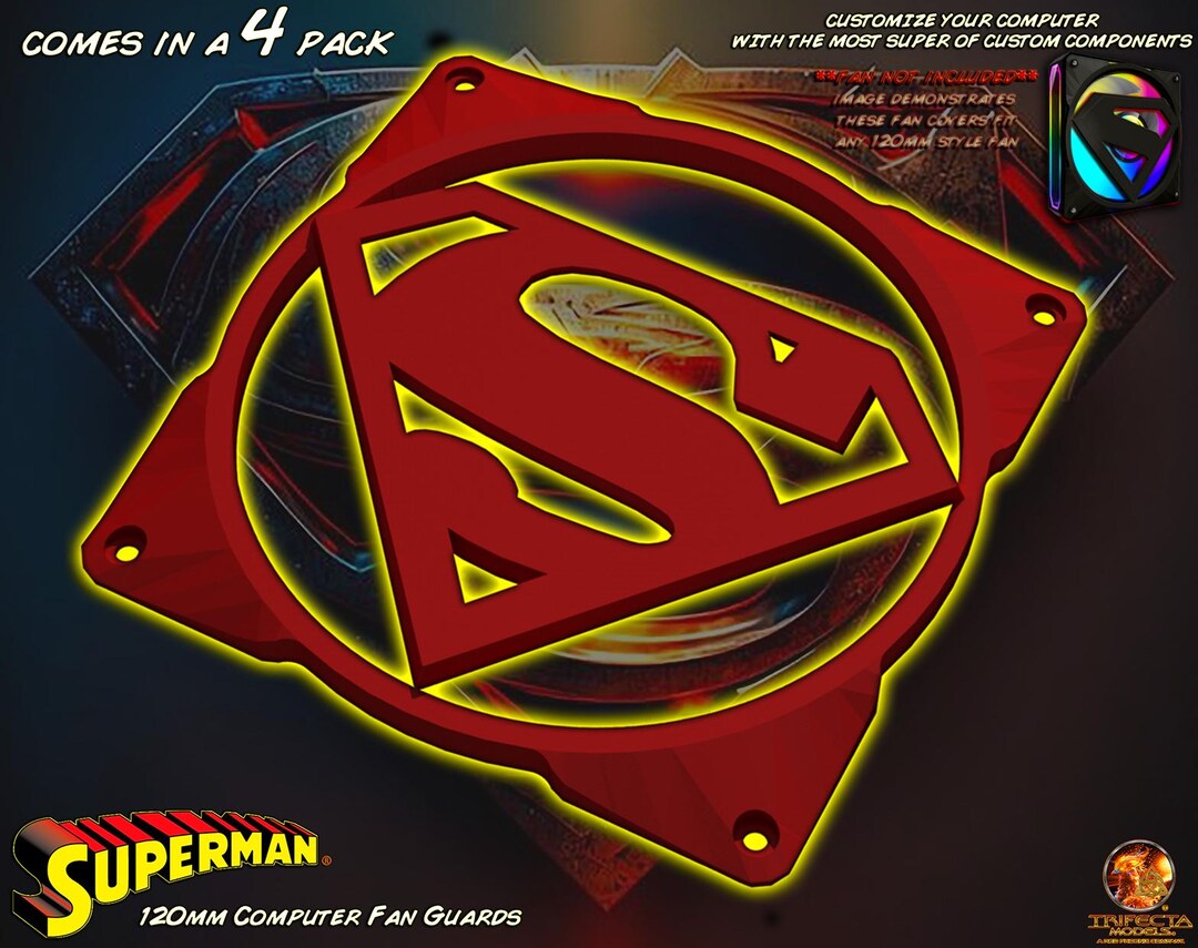 Superman Classic 120mm Fan Cover 4 Pack - Etsy