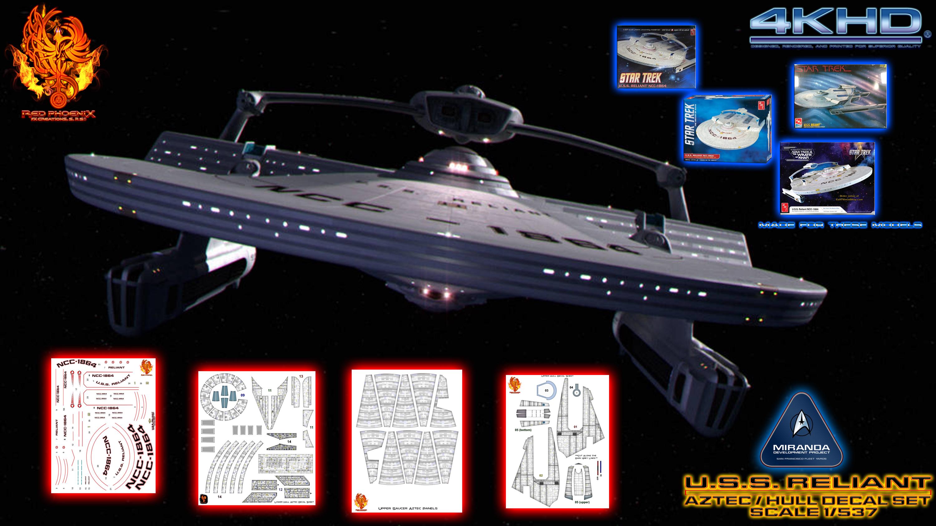 U.S.S. Reliant 1/537 Scale Aztec / Hull Detail Set - Etsy