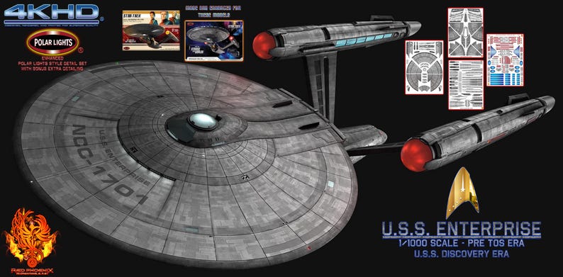 U.S.S. Enterprise: Discovery Era 1-1000 Scale Enhanced Edition-enhanced ...