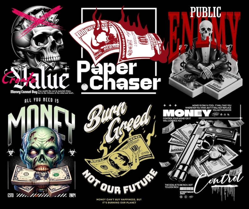 100 Dollar Bill PNG Bundle | Streetwear Money Designs | Printable ...