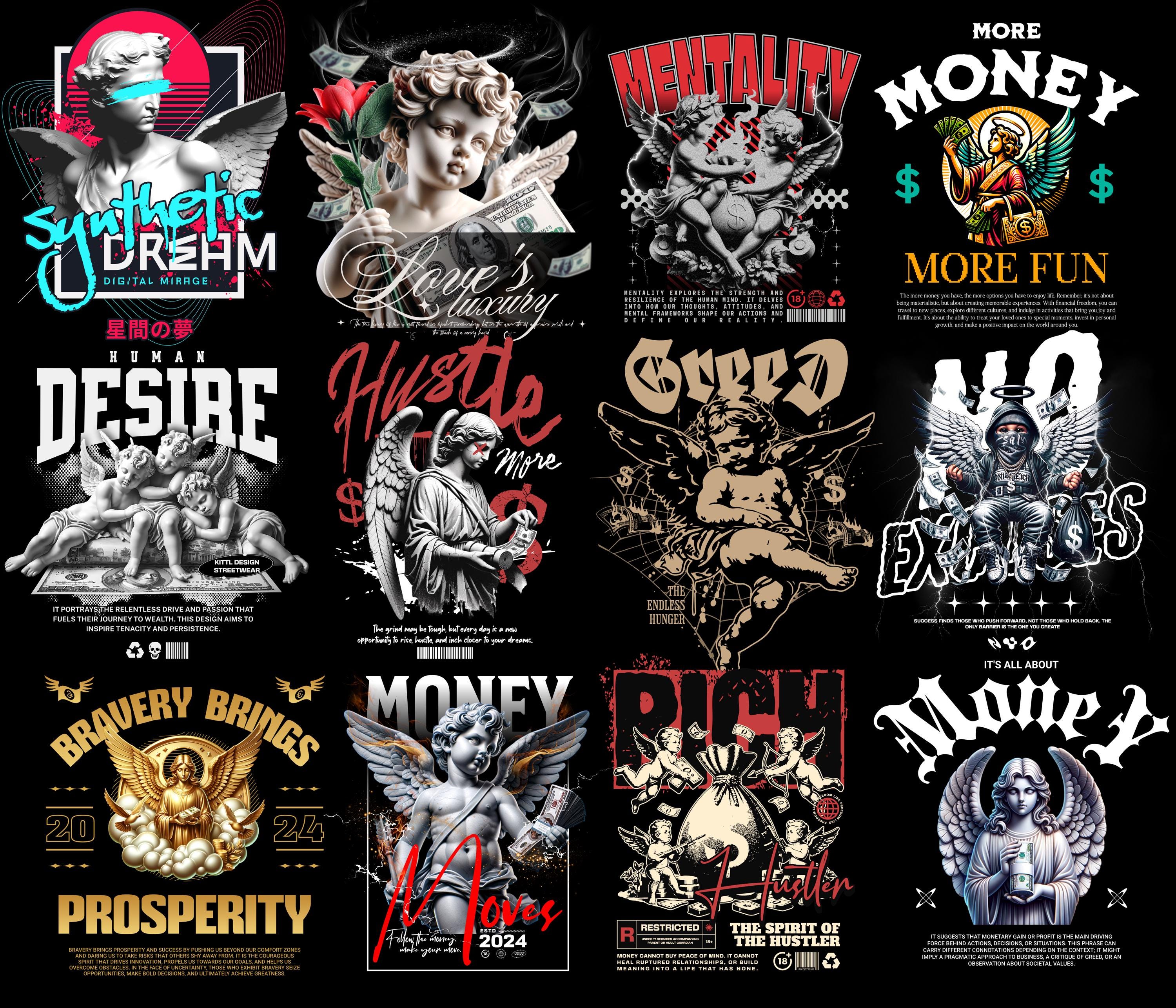 100 Dollar Bill PNG Bundle | Streetwear Money Designs | Printable ...