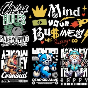 100 Dollar Bill PNG Bundle | Streetwear Money Designs | Printable ...