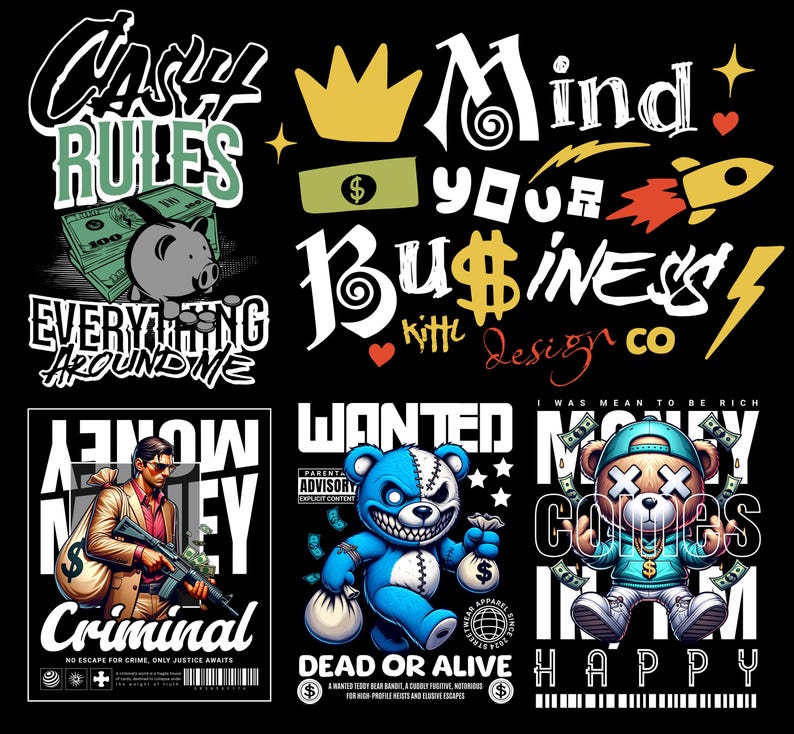 100 Dollar Bill PNG Bundle | Streetwear Money Designs | Printable ...