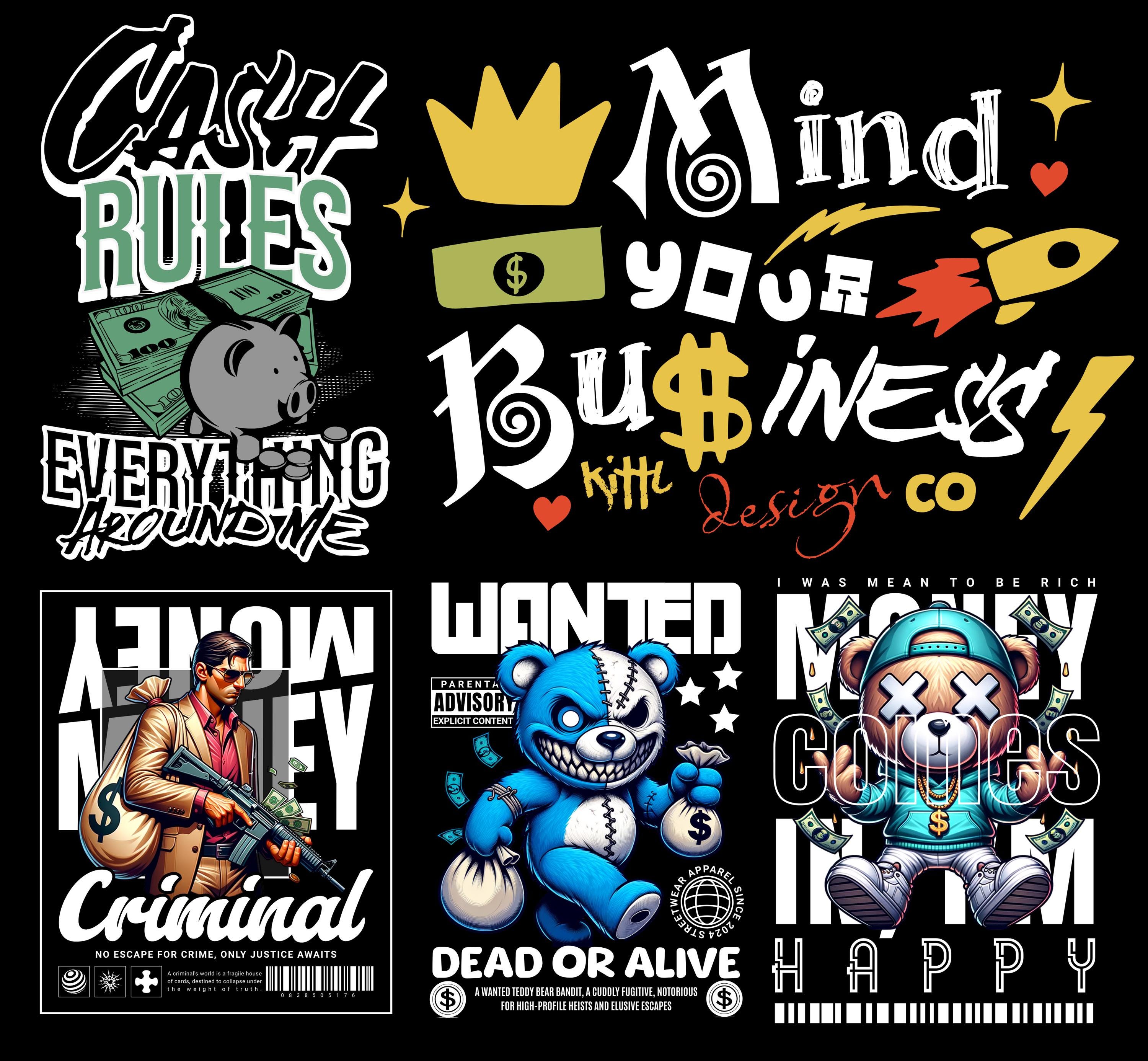 100 Dollar Bill PNG Bundle | Streetwear Money Designs | Printable ...