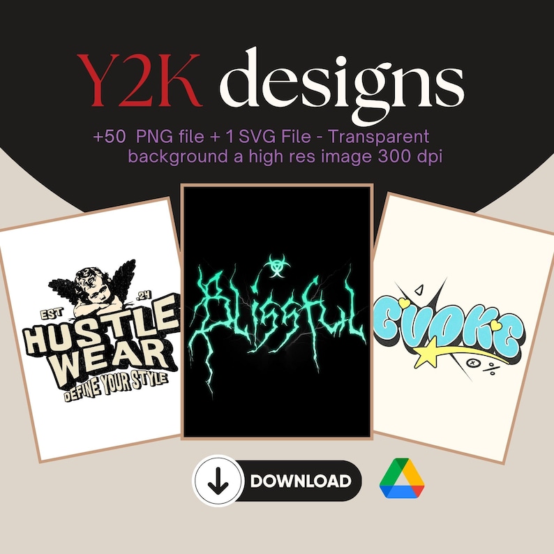 Y2k Logo-Designs, Premium Y2k Logo-Bundle, ästhetische Streetwear ...