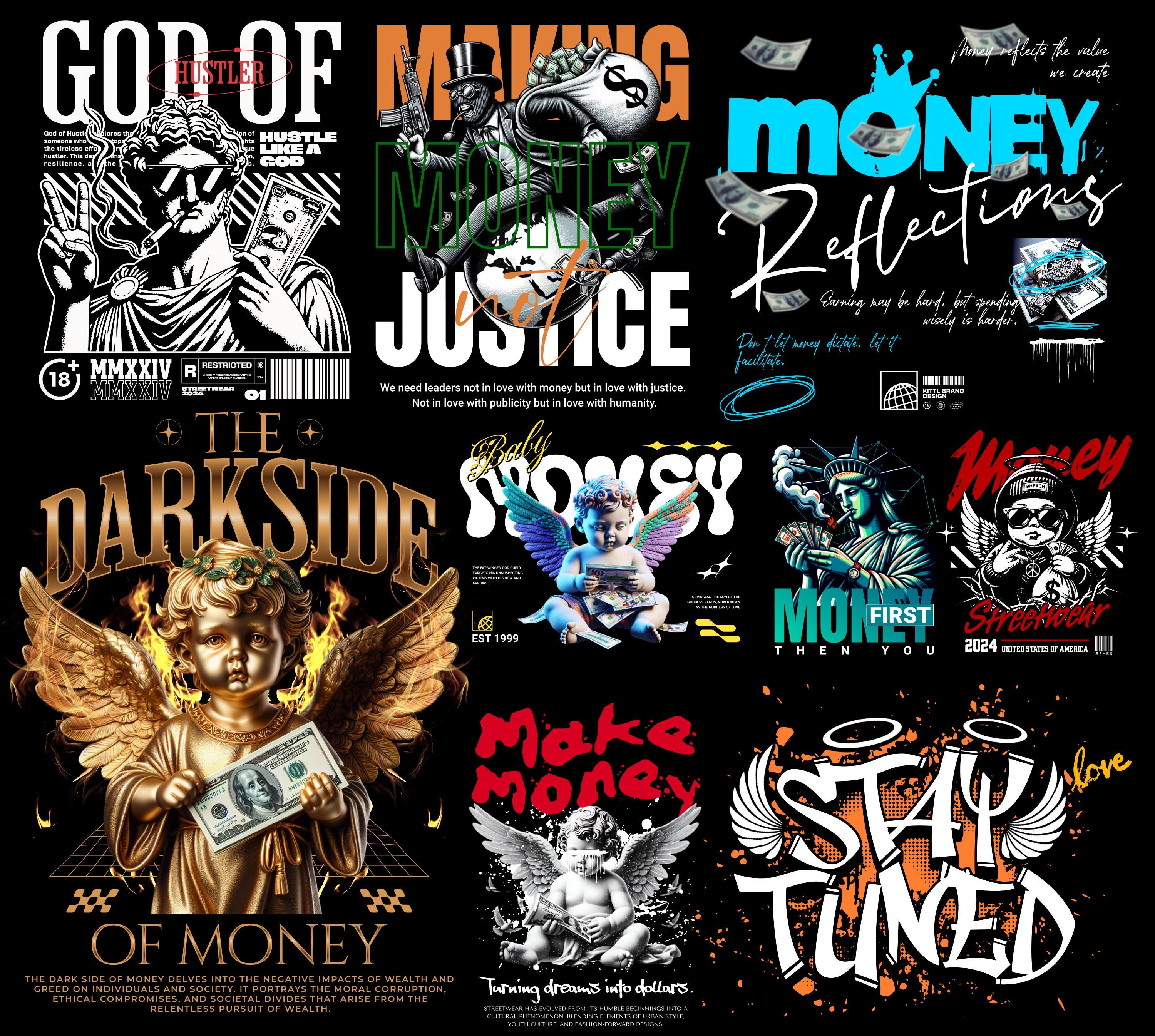 100 Dollar Bill PNG Bundle | Streetwear Money Designs | Printable ...