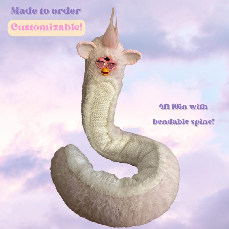 Long Furby Plush WITHOUT Legs 5ft Long/ Cursed Worm/ Amigurumi/ *made ...