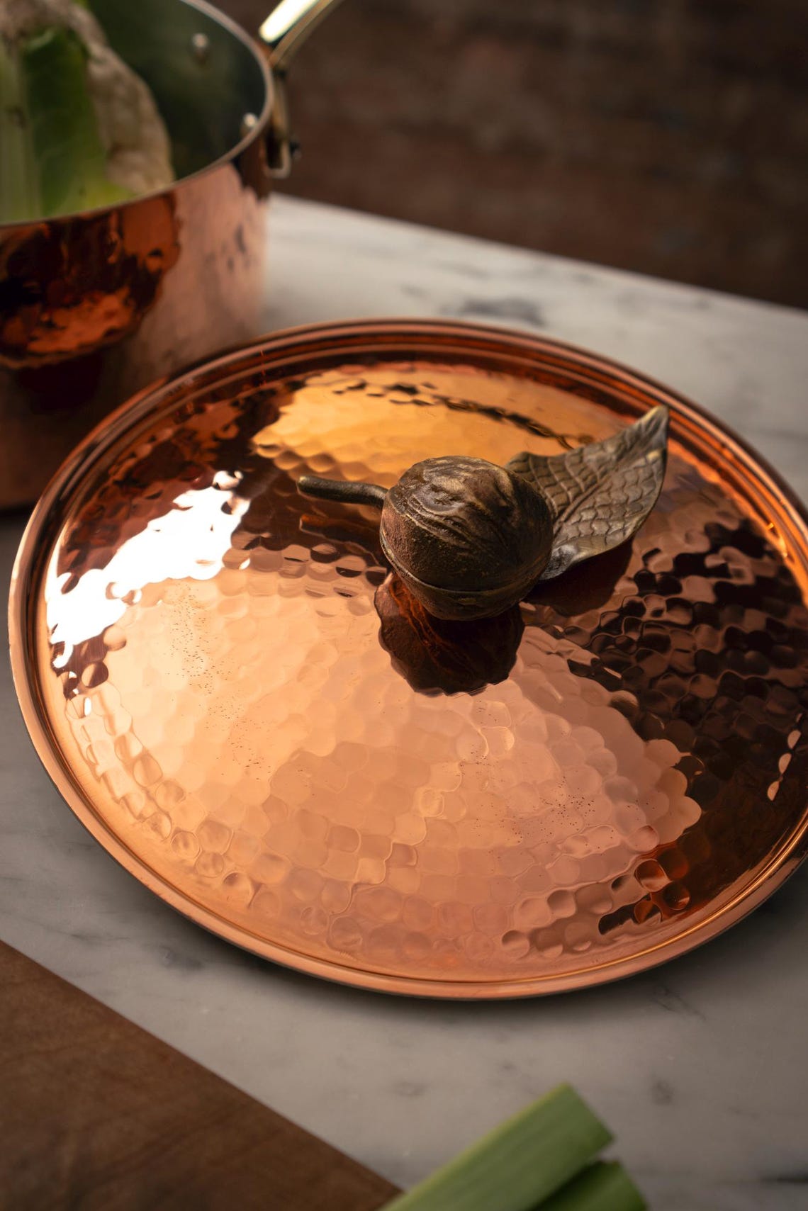 Handcrafted Hammered Copper Casserole: Tin-lined Stockpot With Bronze ...