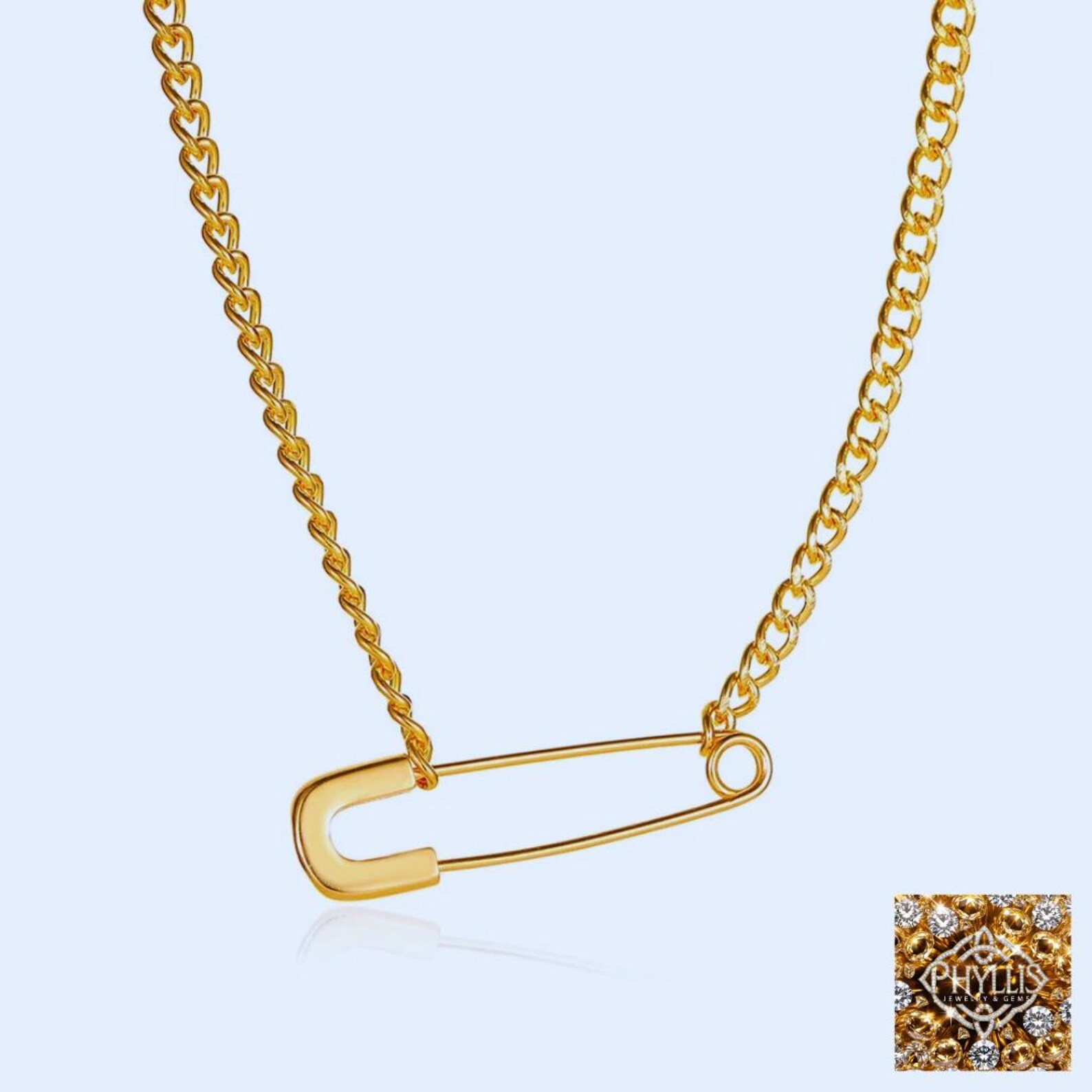 Safety Pin Chokers Necklace for Women Personality Paperclip Clavicle ...