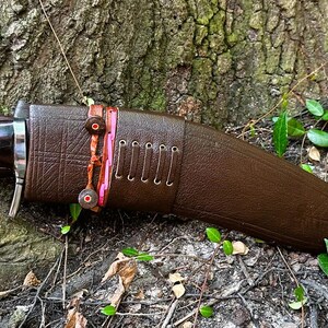 19" Kukri Knife, Hand-forged Nepal, Leather Pink Lace Sheath, Detailed ...