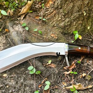 19" Kukri Knife, Hand-forged Nepal, Leather Pink Lace Sheath, Detailed ...
