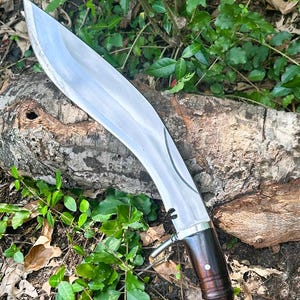 19" Kukri Knife, Hand-forged Nepal, Leather Pink Lace Sheath, Detailed ...