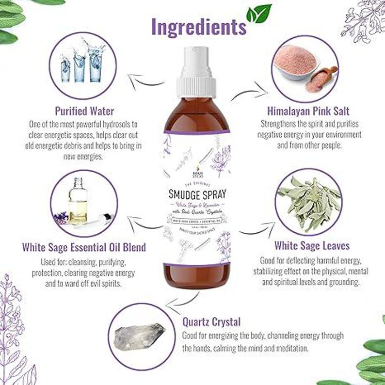 White Sage & Lavender Smudge Spray - Etsy