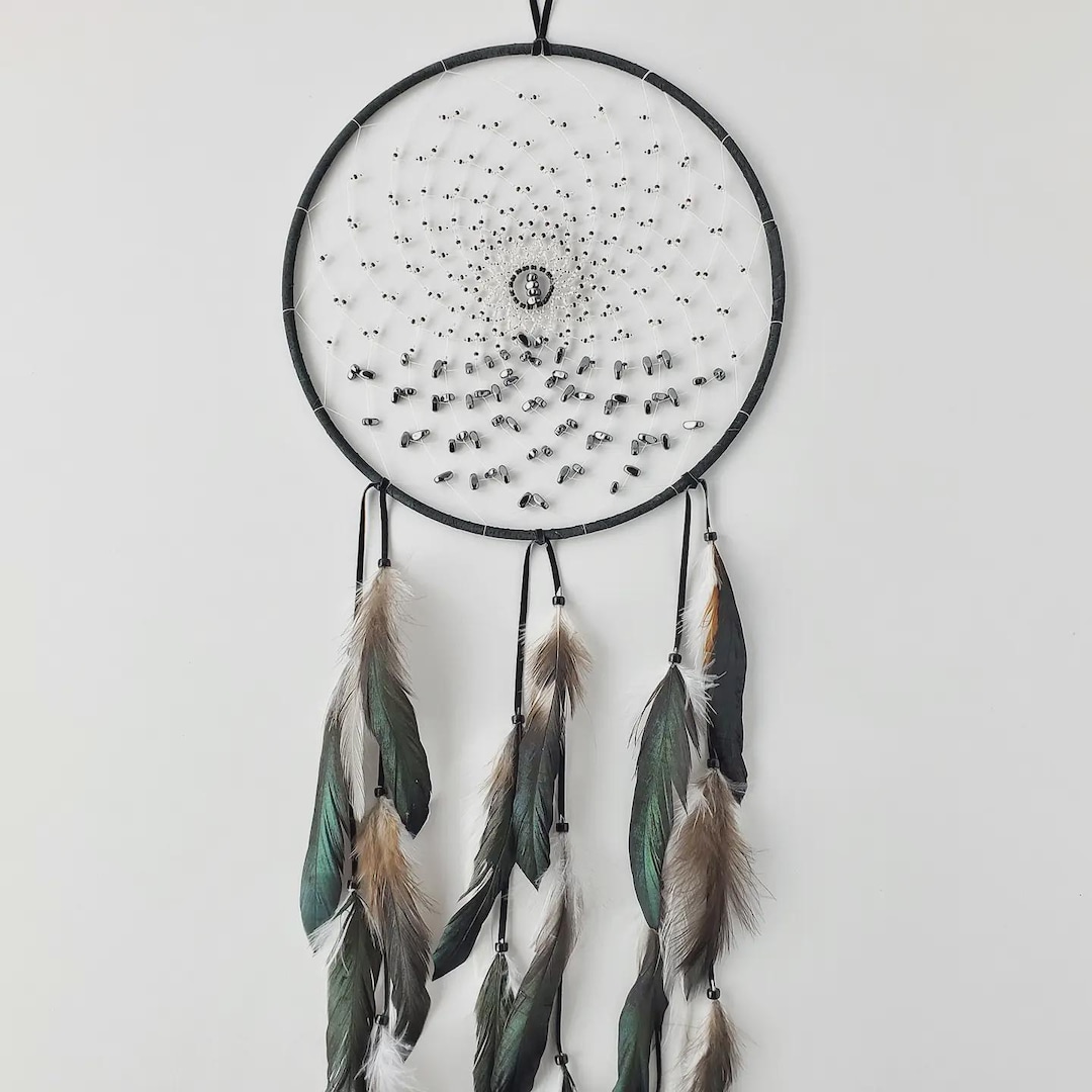 Energy Flow Black Dream Catcher | Handmade Specialty Dreamcatcher ...
