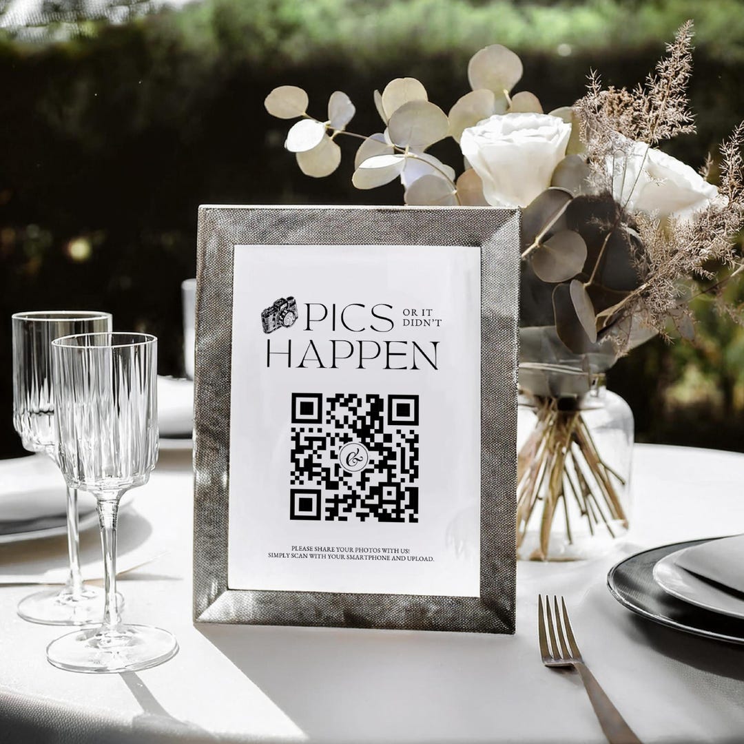 Editable Wedding QR Code Sign Template – Share Your Wedding Photos ...