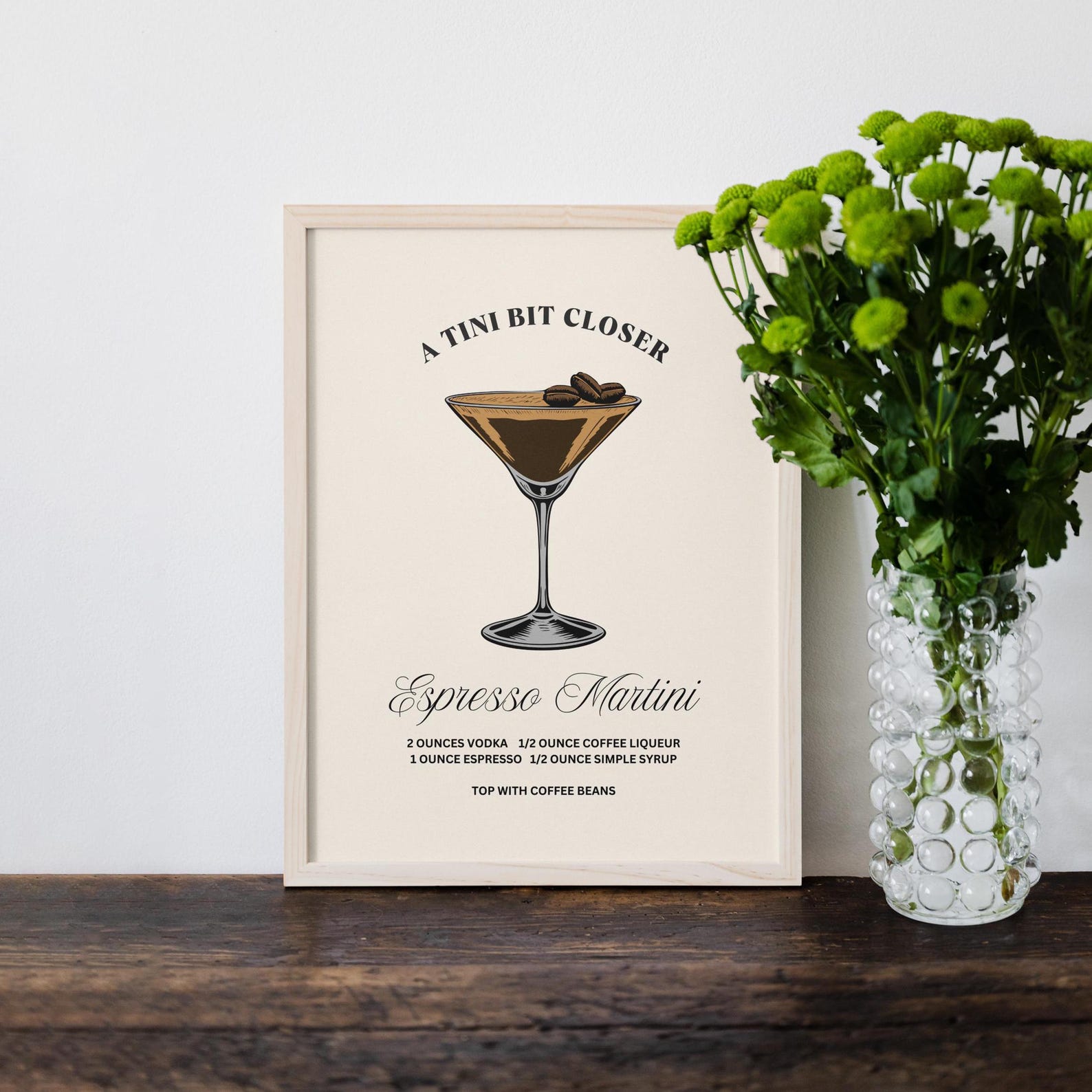 A Tini Bit Closer Cocktail Sign | Espresso Martini Sign | Signature ...