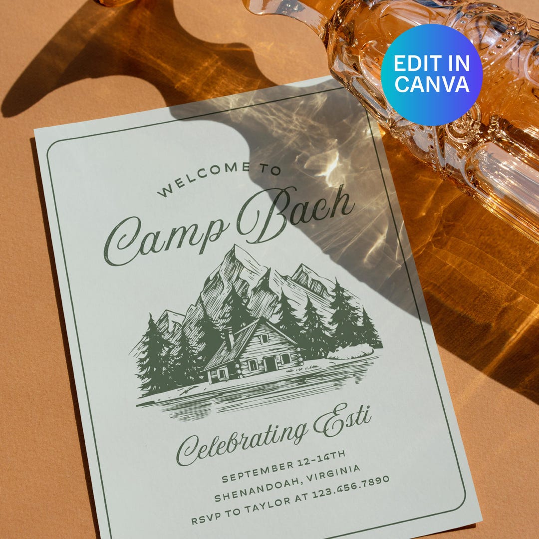 Rustic Camp Bachelorette Invitation: Glamping Bach Party (digital ...