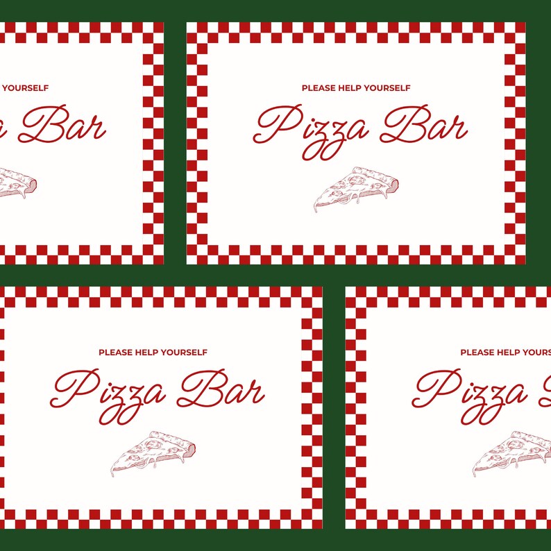 Wedding Pizza Bar Sign: Editable Canva Template (digital Download) - Etsy