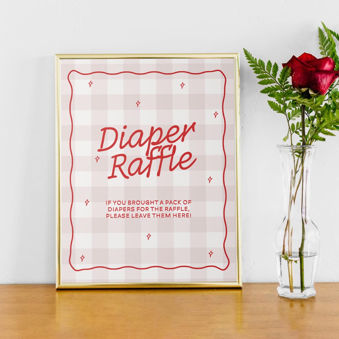Italian Baby Shower Diaper Raffle Sign: 8x10 Printable (instant ...