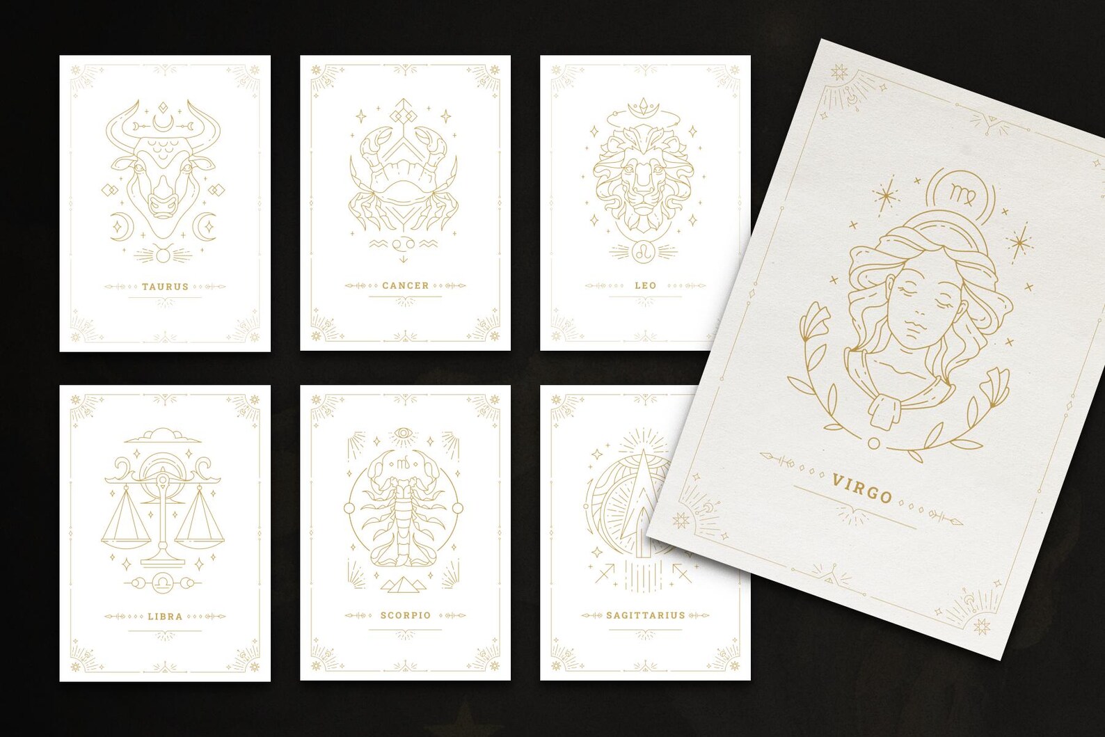 Zodiac Signs SVG Bundle, Celestial Astrology Clipart, Mystical ...